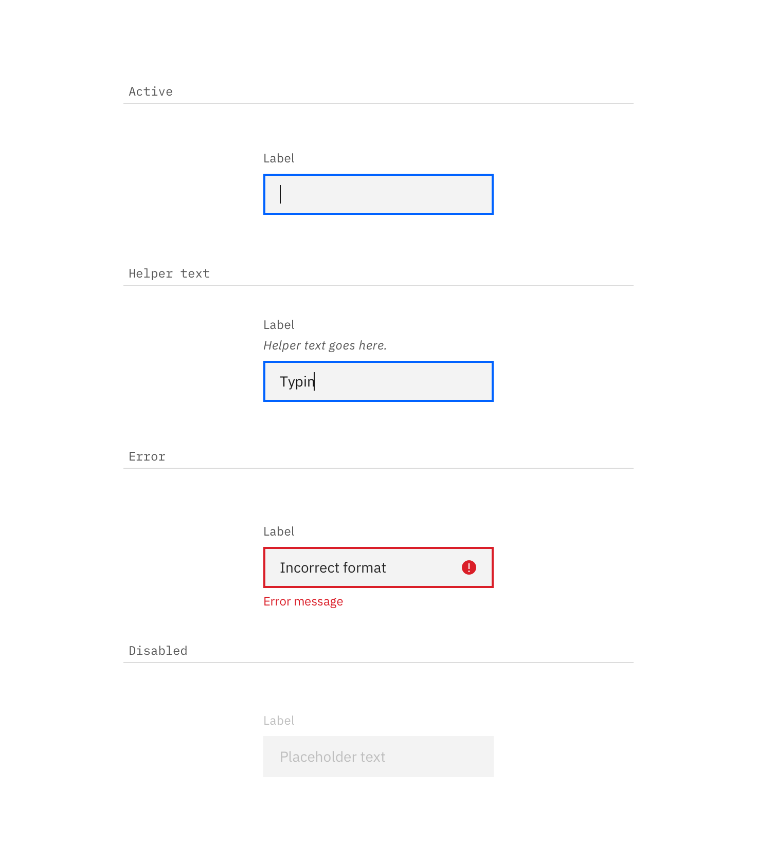 Text input – Carbon Design System