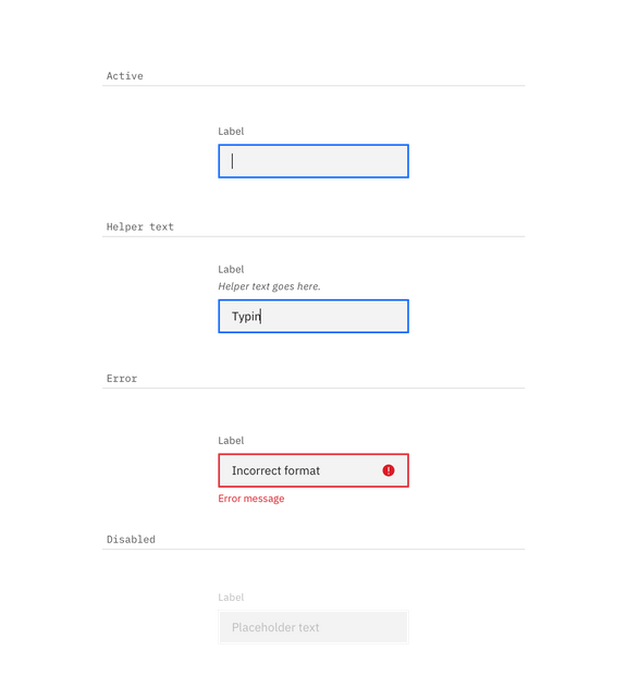 Text input – Carbon Design System