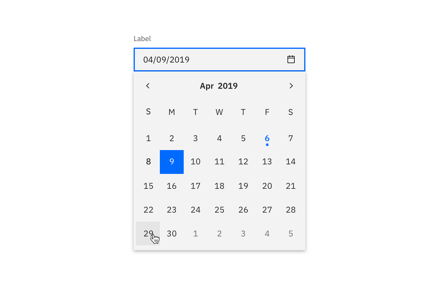 Date picker – Carbon Design System