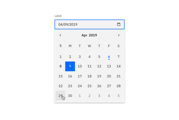 Date picker – Carbon Design System